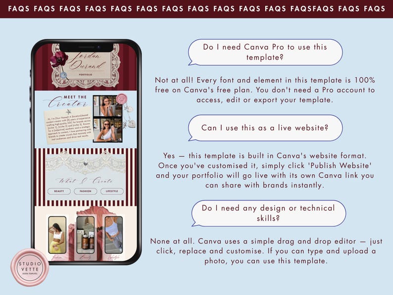 UGC Portfolio Canva Template Bundle | Rate Card (instant Download ...