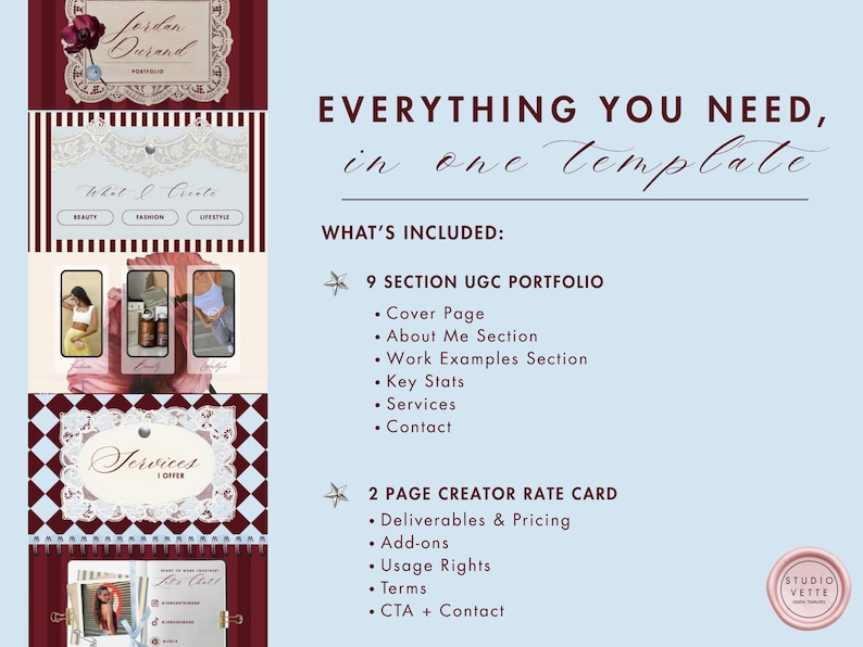 UGC Portfolio Canva Template Bundle | Rate Card (instant Download ...