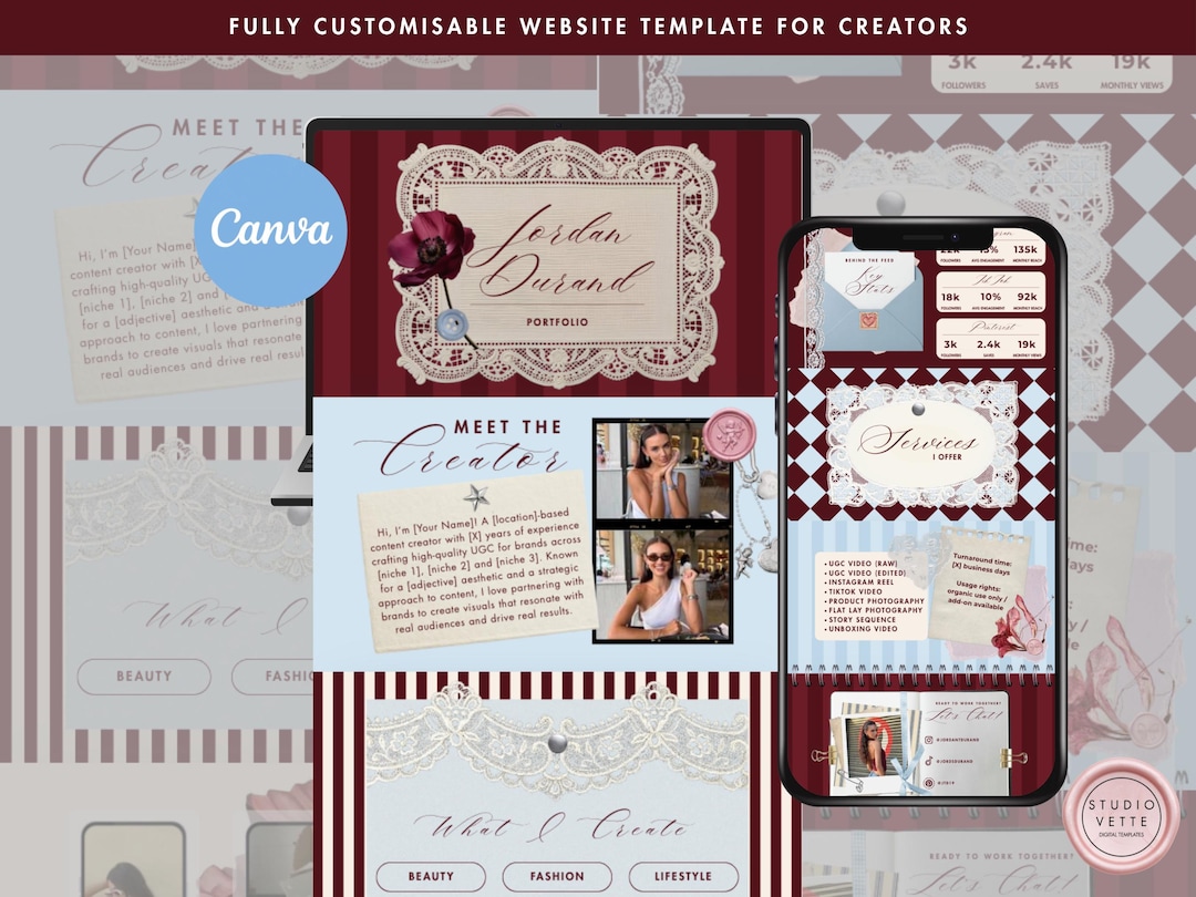 UGC Portfolio Canva Template Bundle | Rate Card (instant Download ...