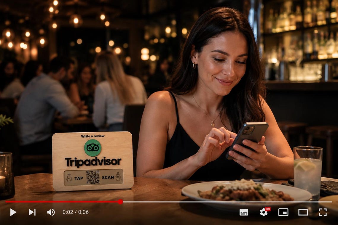3D Wood NFC Review Plaque, Tap QR Code Business, Google Tripadvisor ...