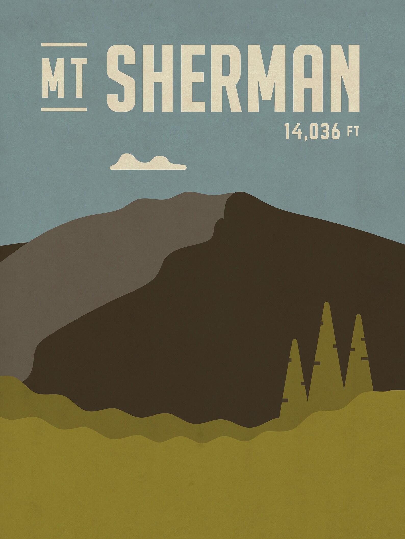 Mt Sherman 14er Poster, 14ers Poster, 14er - Etsy
