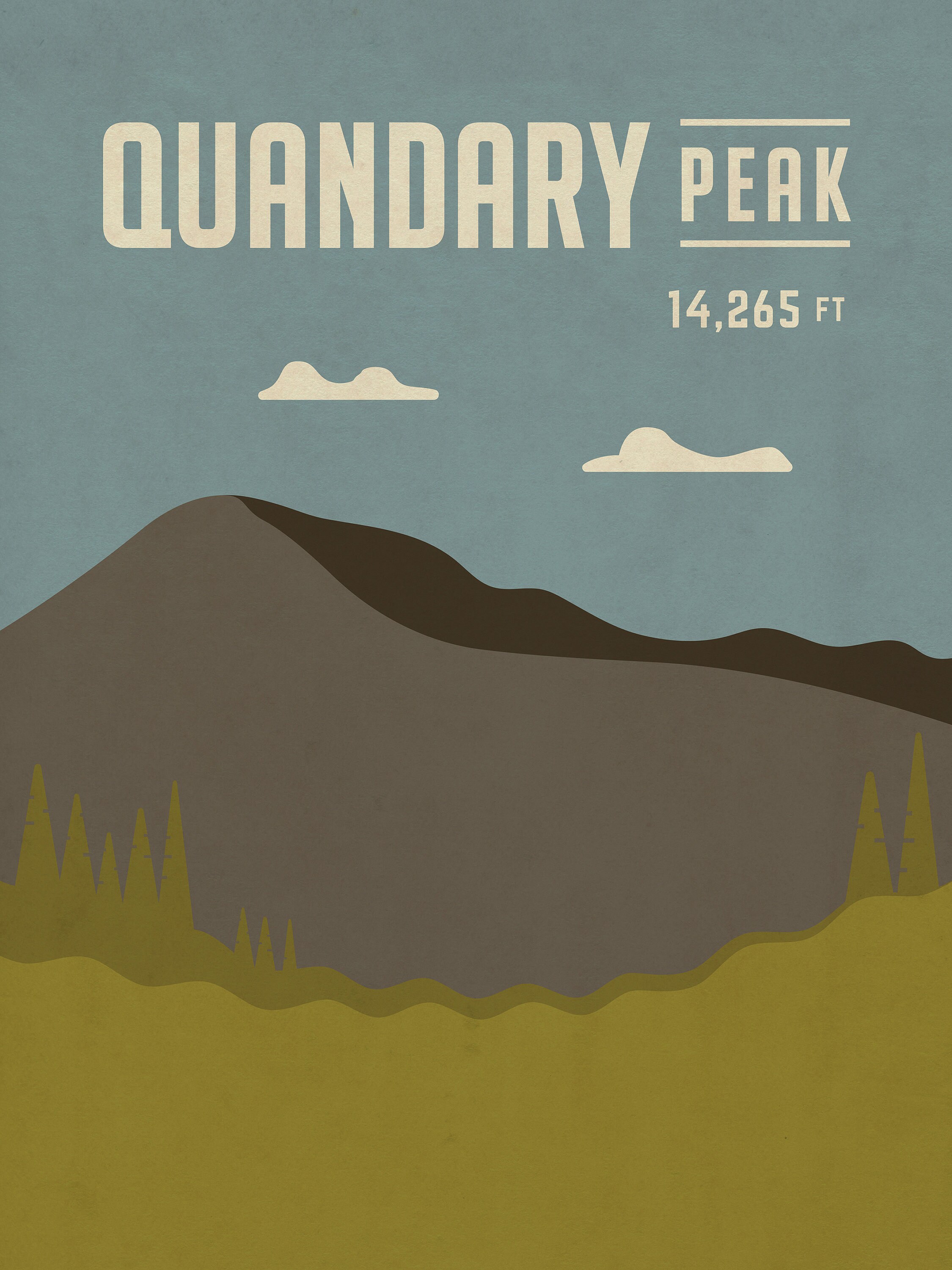 Quandary Peak 14er Poster, 14ers Poster, 14er - Etsy
