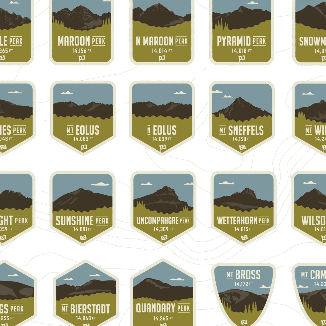 14er Poster Colorado Mountains - Etsy