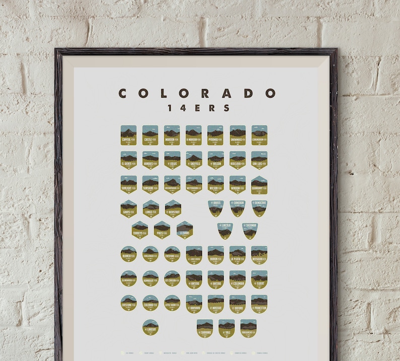 14er Poster Colorado Mountains - Etsy