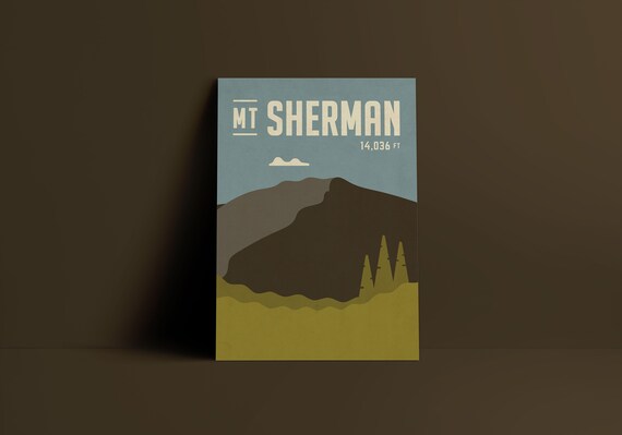 Mt Sherman 14er Poster 14ers Poster 14er - Etsy