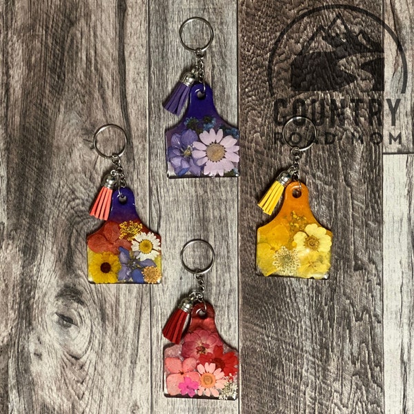 Cow Tag Keychain - Etsy