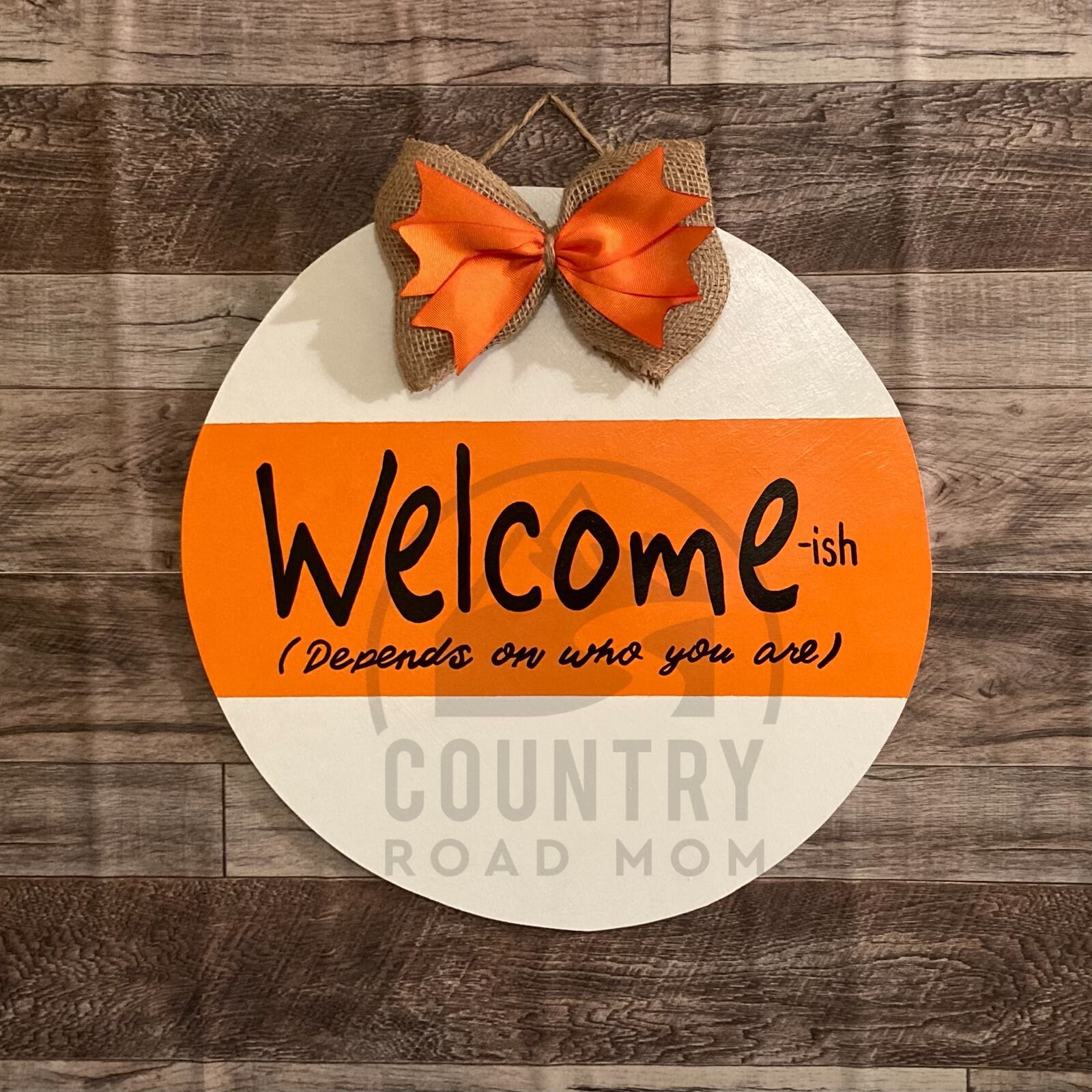 Circular Welcome-ish Welcome Sign Wall Door Hanging Plaque Hand Painted ...