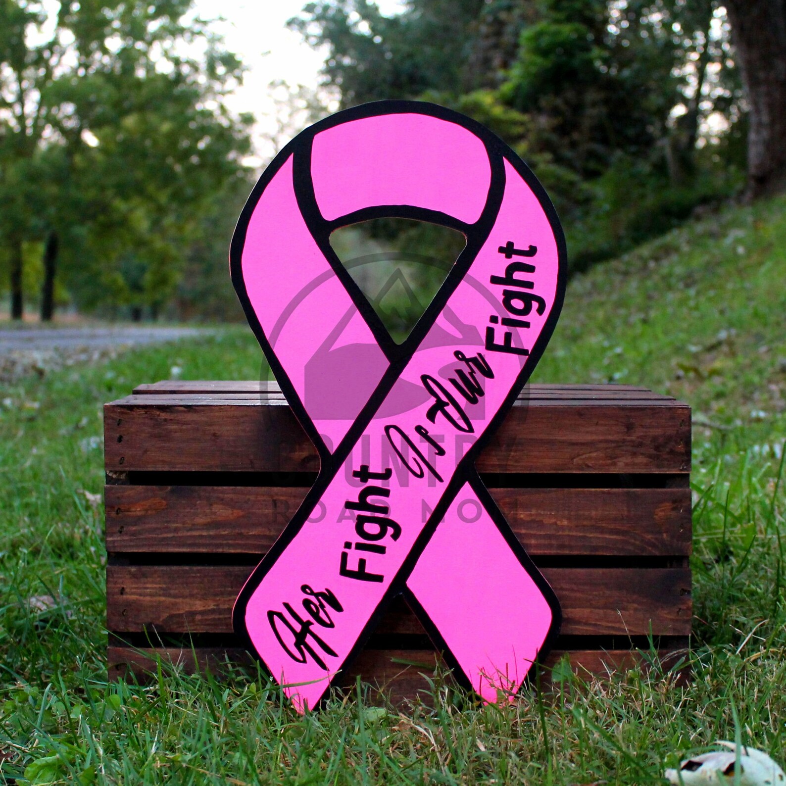 Custom Breast Cancer Ribbon Sign Wall Door Hanging Plaque Hand Painted ...