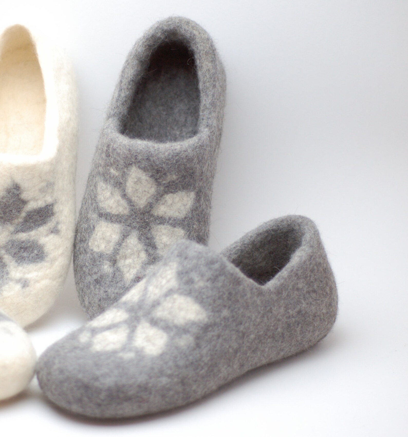 Felted Wool Clogs Set of 2 Pair Handmade Natural Organic - Etsy