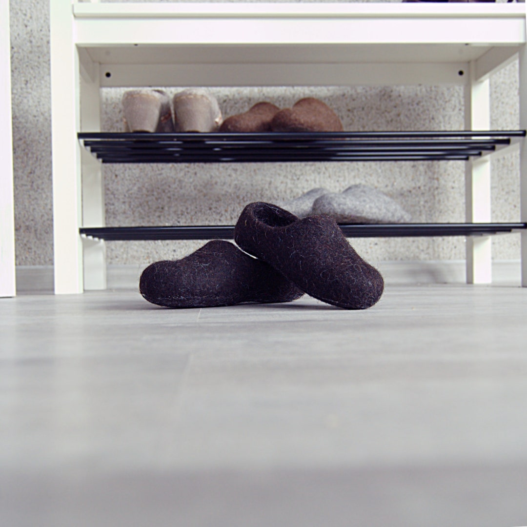 Children Shoes Felted Wool Clogs Dark Brown - Toddler Eco Friendly ...