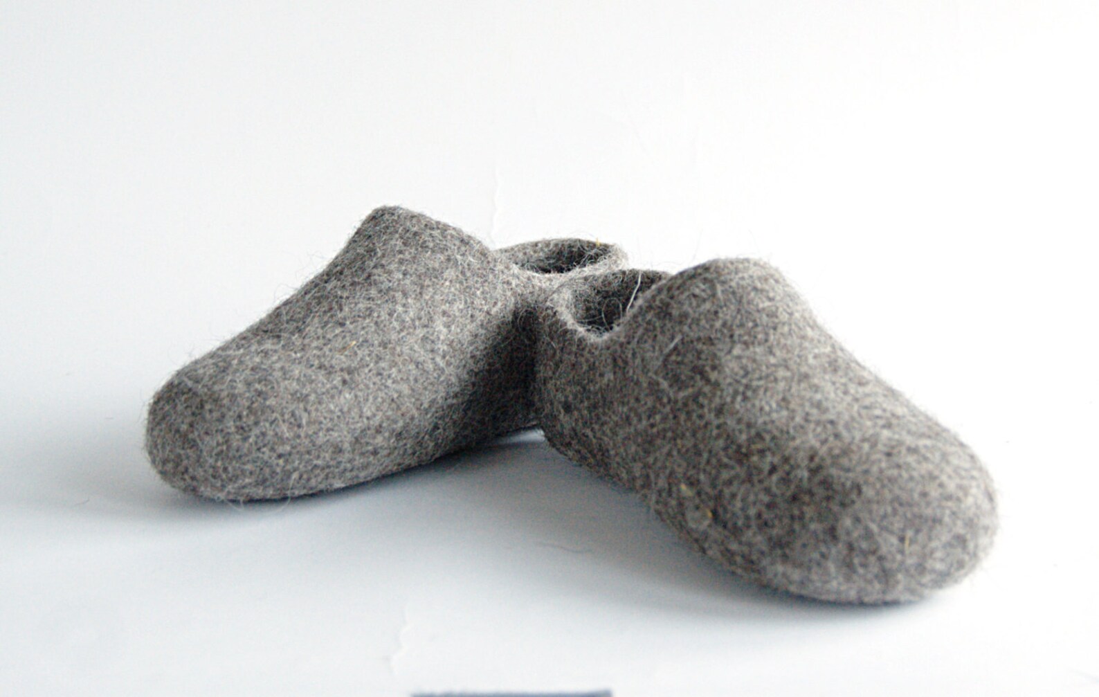 Children Felted Organic Wool Clogs Just Grey Felted Kids - Etsy