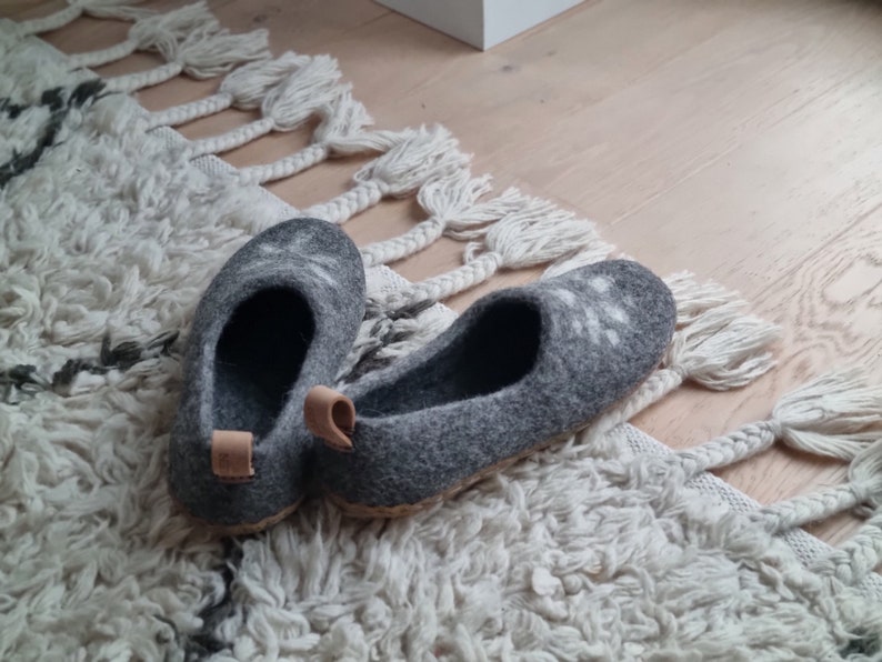 Felted Wool Clogs Grey Lithuanian Star Handmade Organic Wool - Etsy