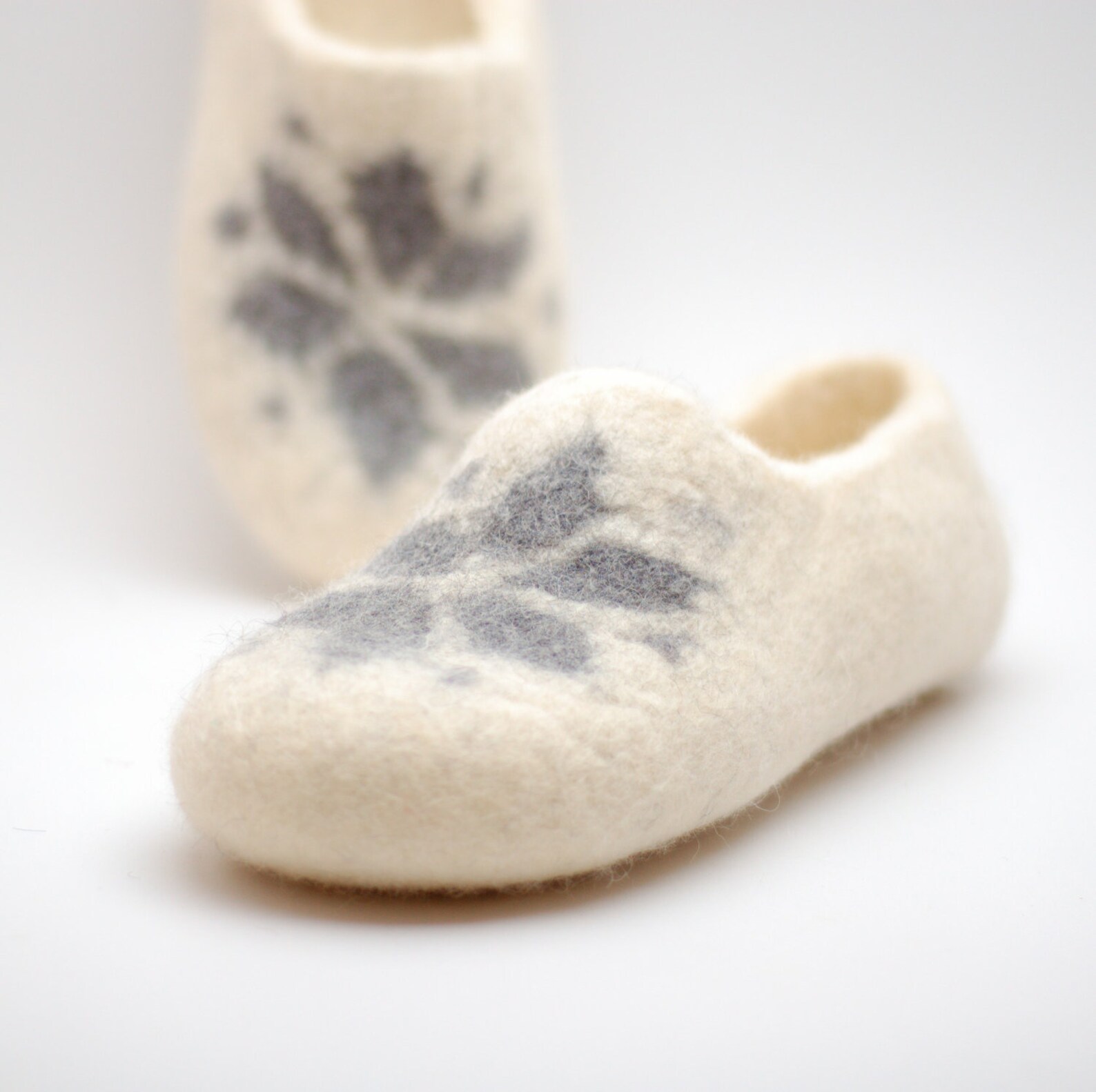 Felted Wool Clogs Set of 2 Pair Handmade Natural Organic - Etsy