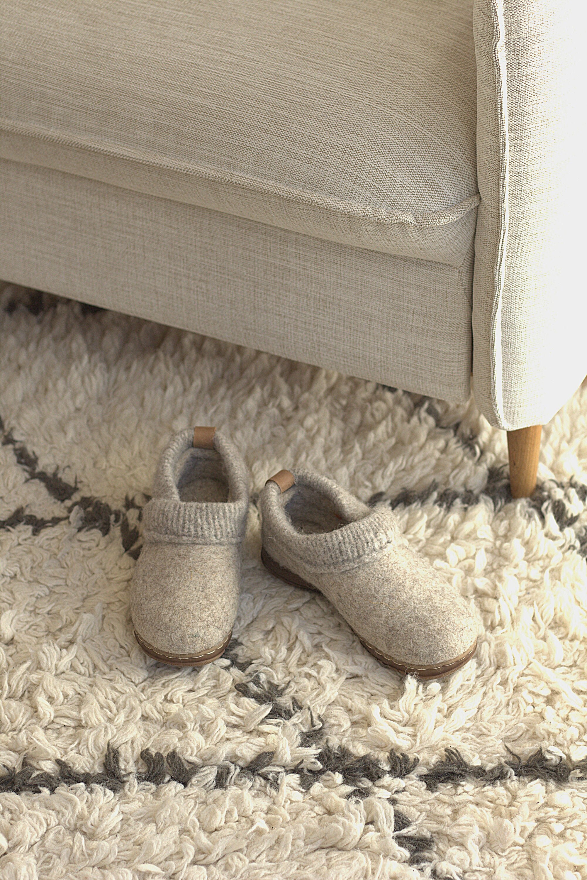 Beige ethical organic shoes from natural eco wool | Etsy