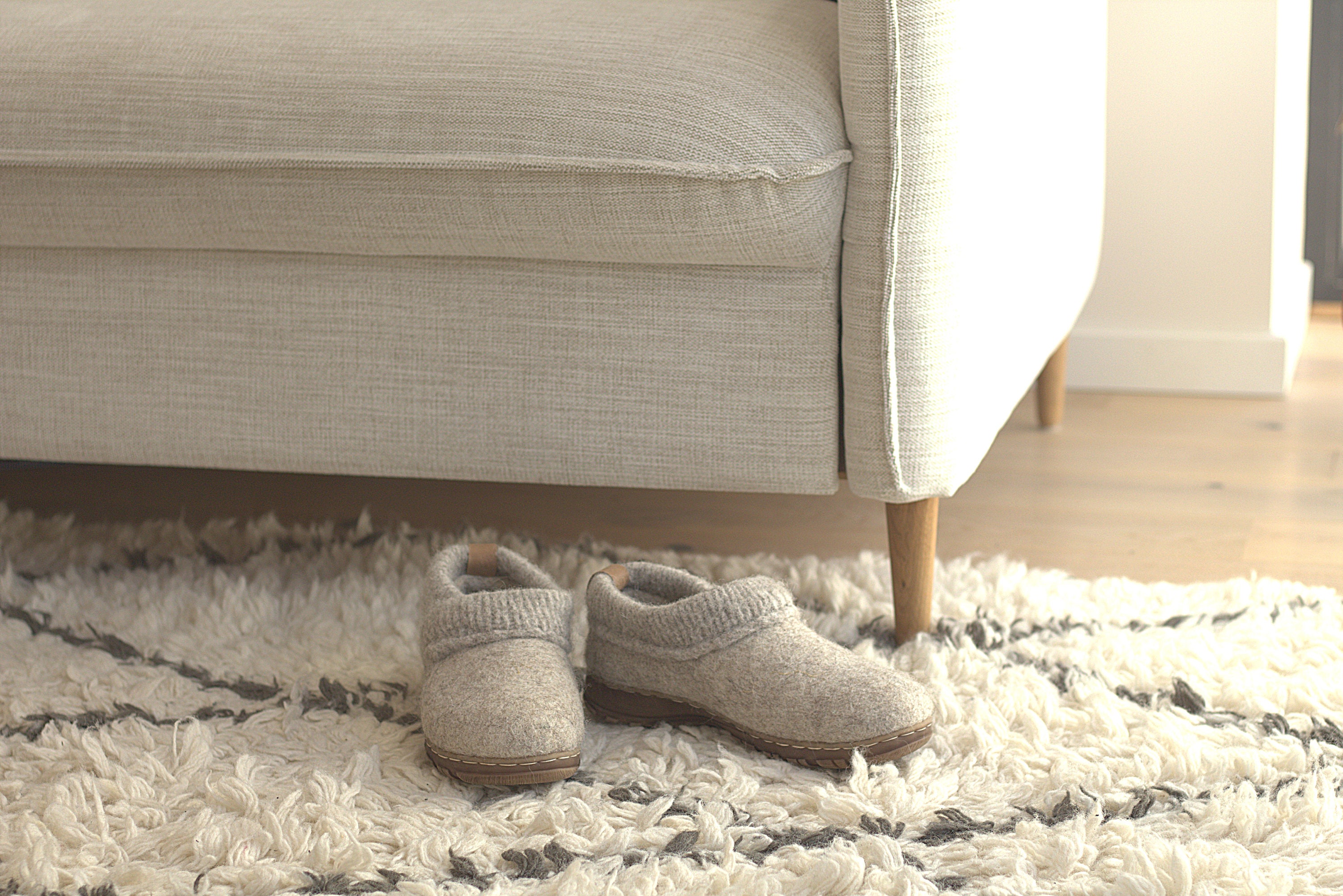 Beige ethical organic shoes from natural eco wool | Etsy