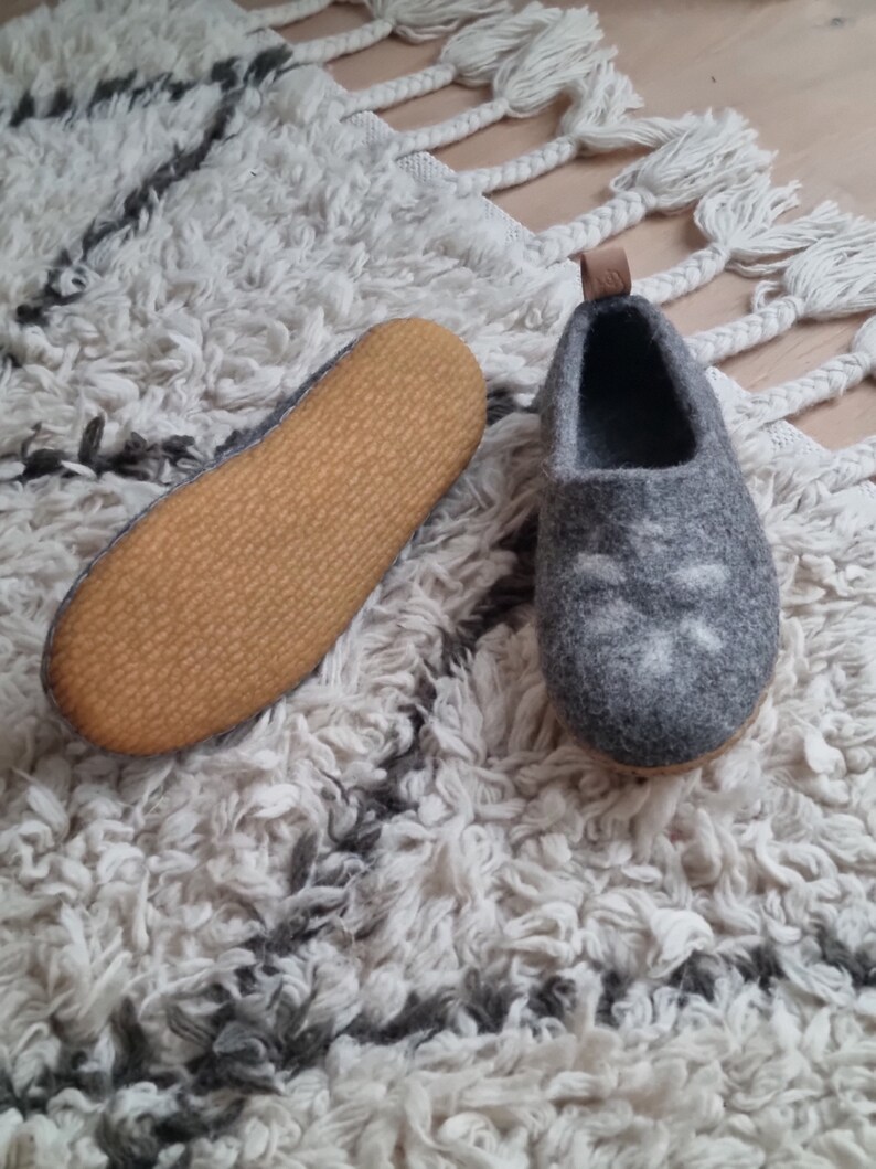 Felted Wool Clogs Grey Lithuanian Star Handmade Organic Wool - Etsy