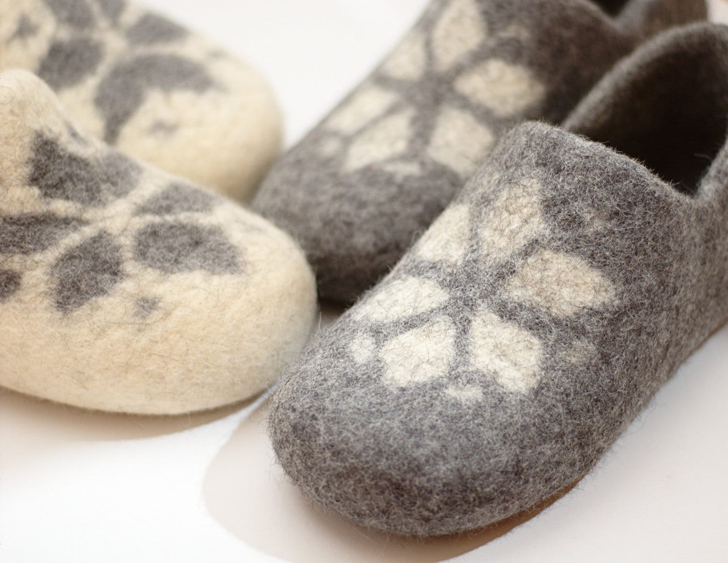 Felted Wool Clogs Set of 2 Pair Handmade Natural Organic - Etsy