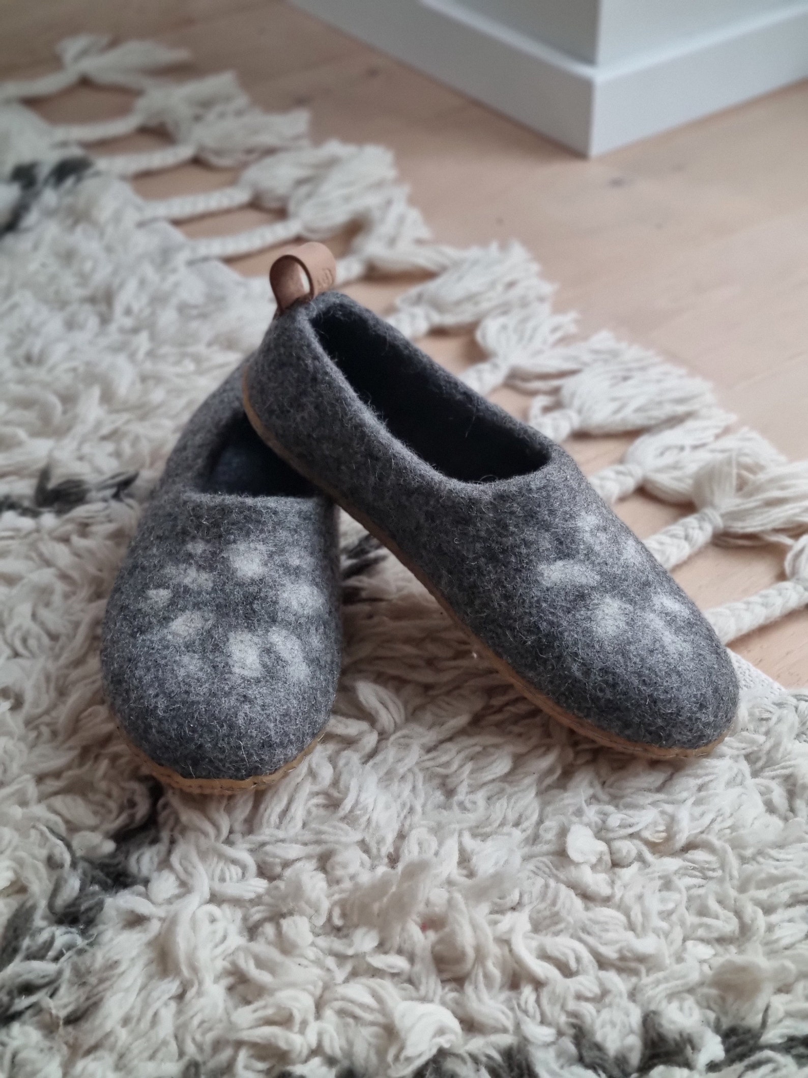 Felted Wool Clogs Grey Lithuanian Star Handmade Organic Wool - Etsy