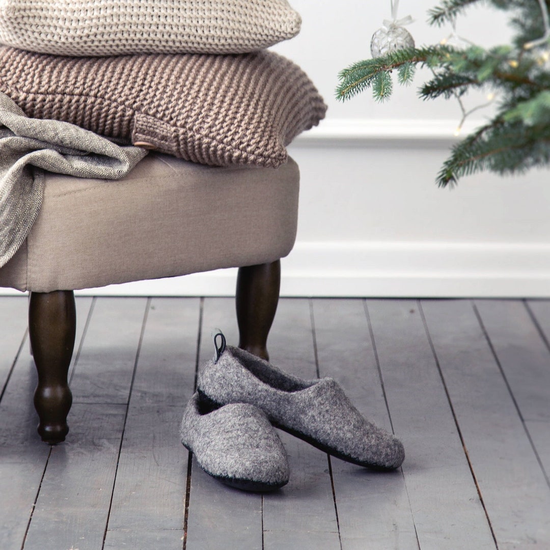 Felted Wool Clogs: Natural Gray Unisex Slippers (EU38/US Womens 7.5) - Etsy