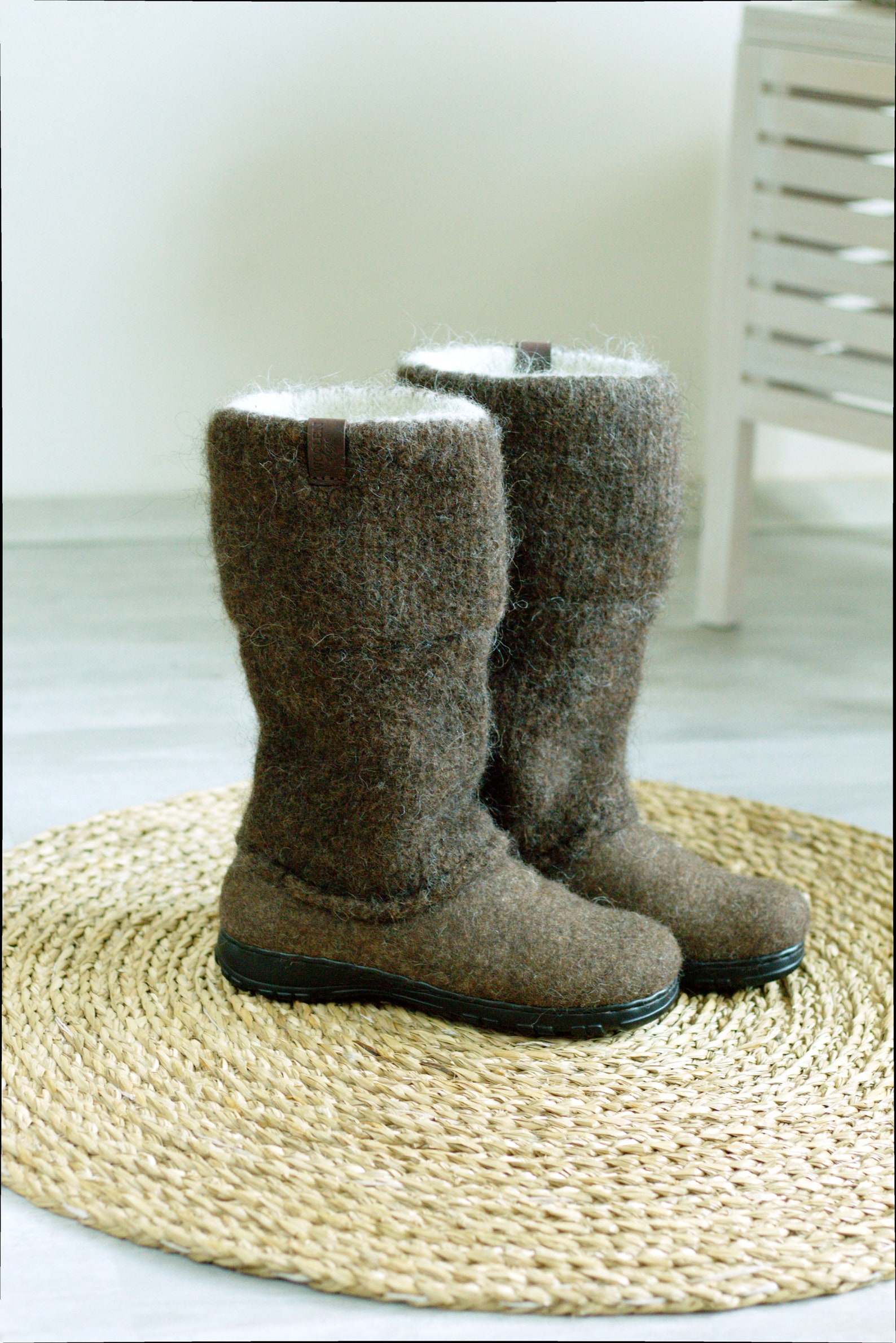 Felted Boots Natural Beige Brown Felted Wool Boot Valenki - Etsy