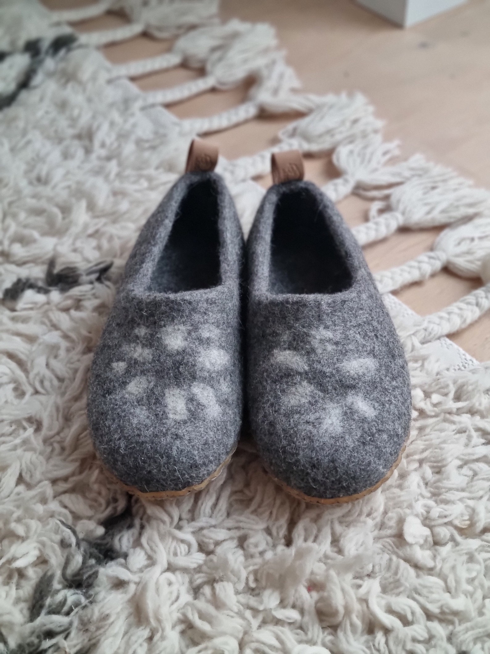 Felted Wool Clogs Grey Lithuanian Star Handmade Organic Wool - Etsy