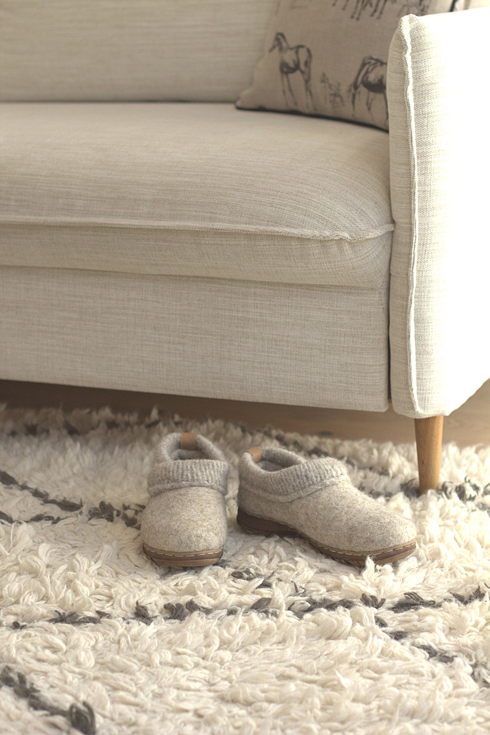 Beige ethical organic shoes from natural eco wool | Etsy