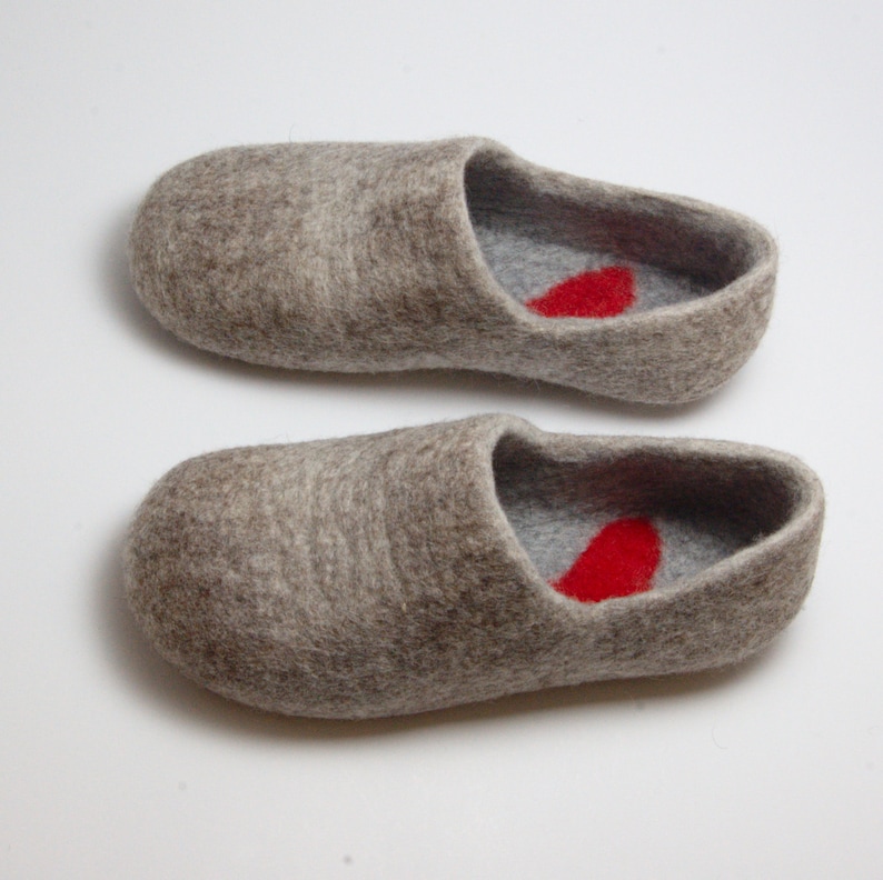 Felted Warmest Love Clogs Felt Organic Merino Wool Neutral - Etsy