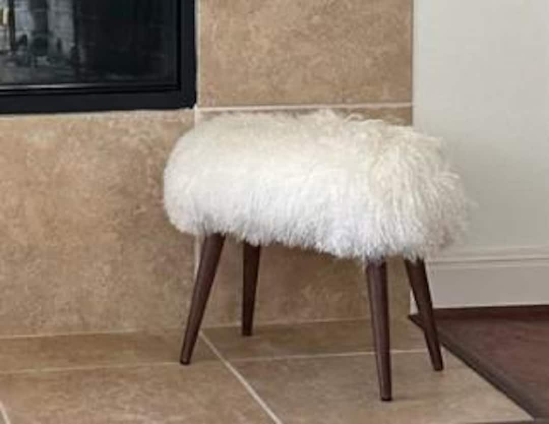 Mongolian Lamb Stool Ottoman - Etsy