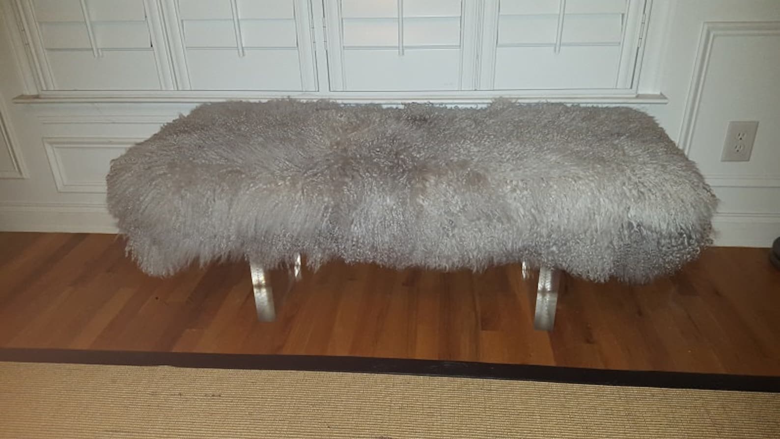 Fur Bench Lucite Acrylic Legs Trending Mongolian Sheepskin Fur - Etsy