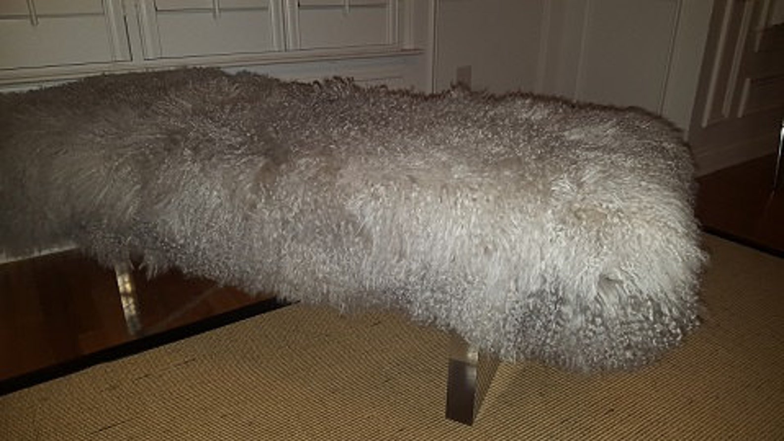 Fur Bench Lucite Acrylic Legs Trending Mongolian Sheepskin Fur - Etsy