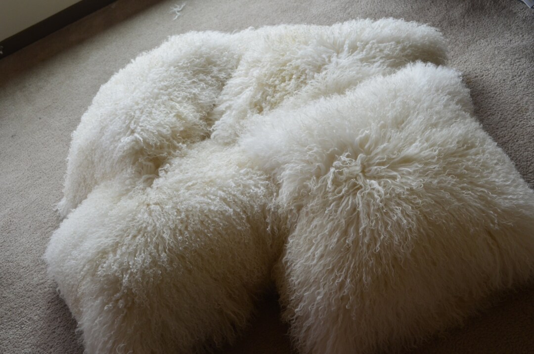 Mongolian Lamb Fur Pillow: Double-sided Sheepskin Cushion - Etsy