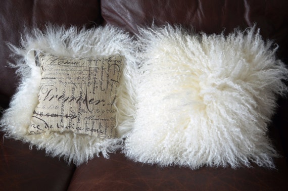 Mongolian Lamb Fur Pillows Pair of 10 | Etsy