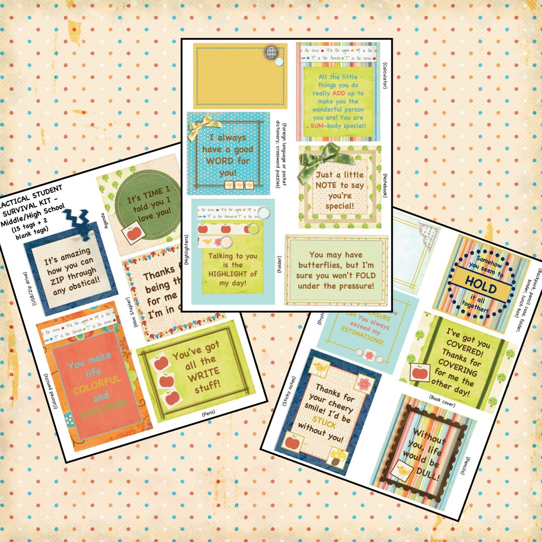 Middle/hs Back to School Kit Printables Student Essentials - Etsy