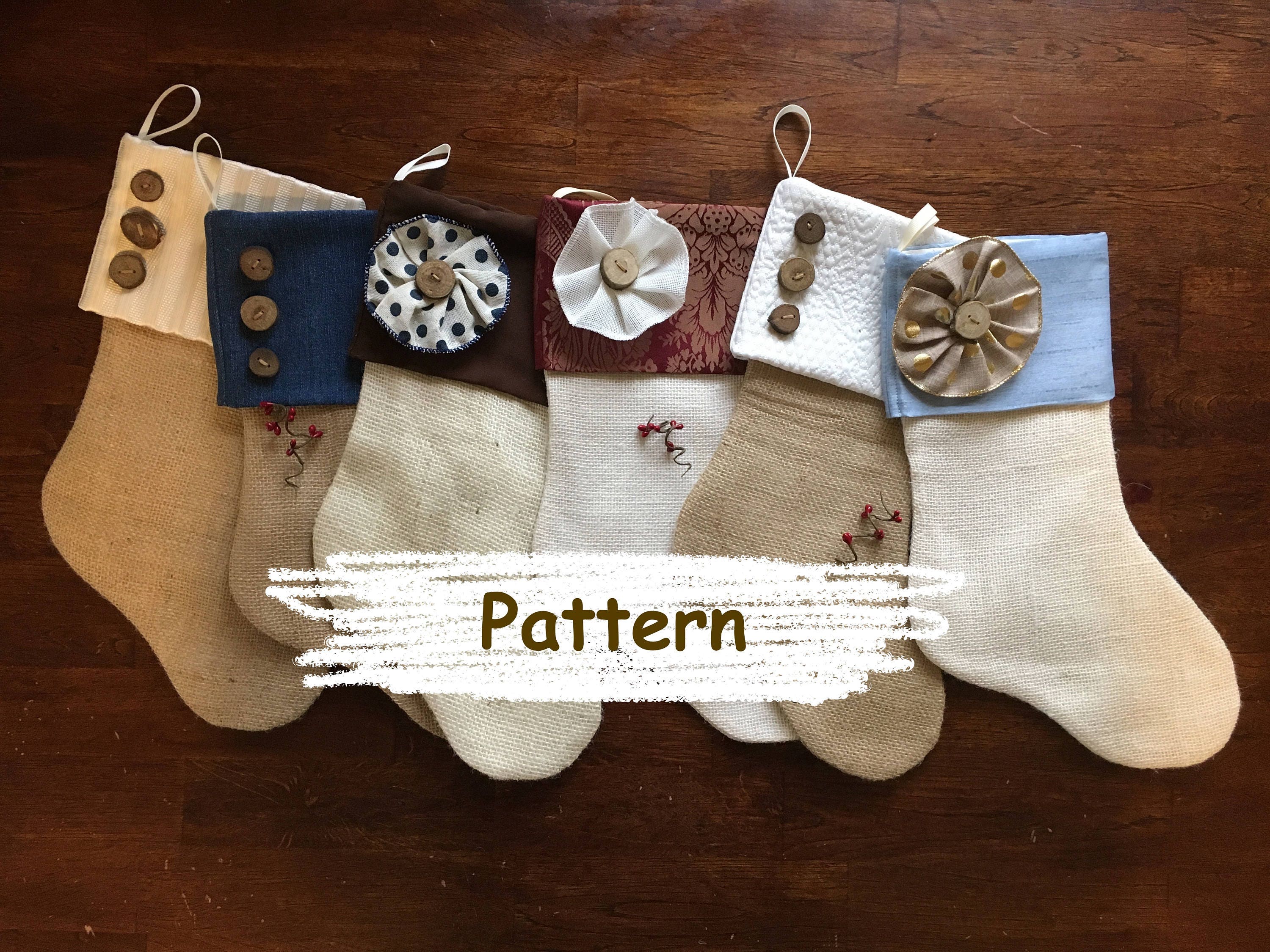 Christmas Stocking Pattern DIY Stocking Burlap Stocking DIY Christmas ...