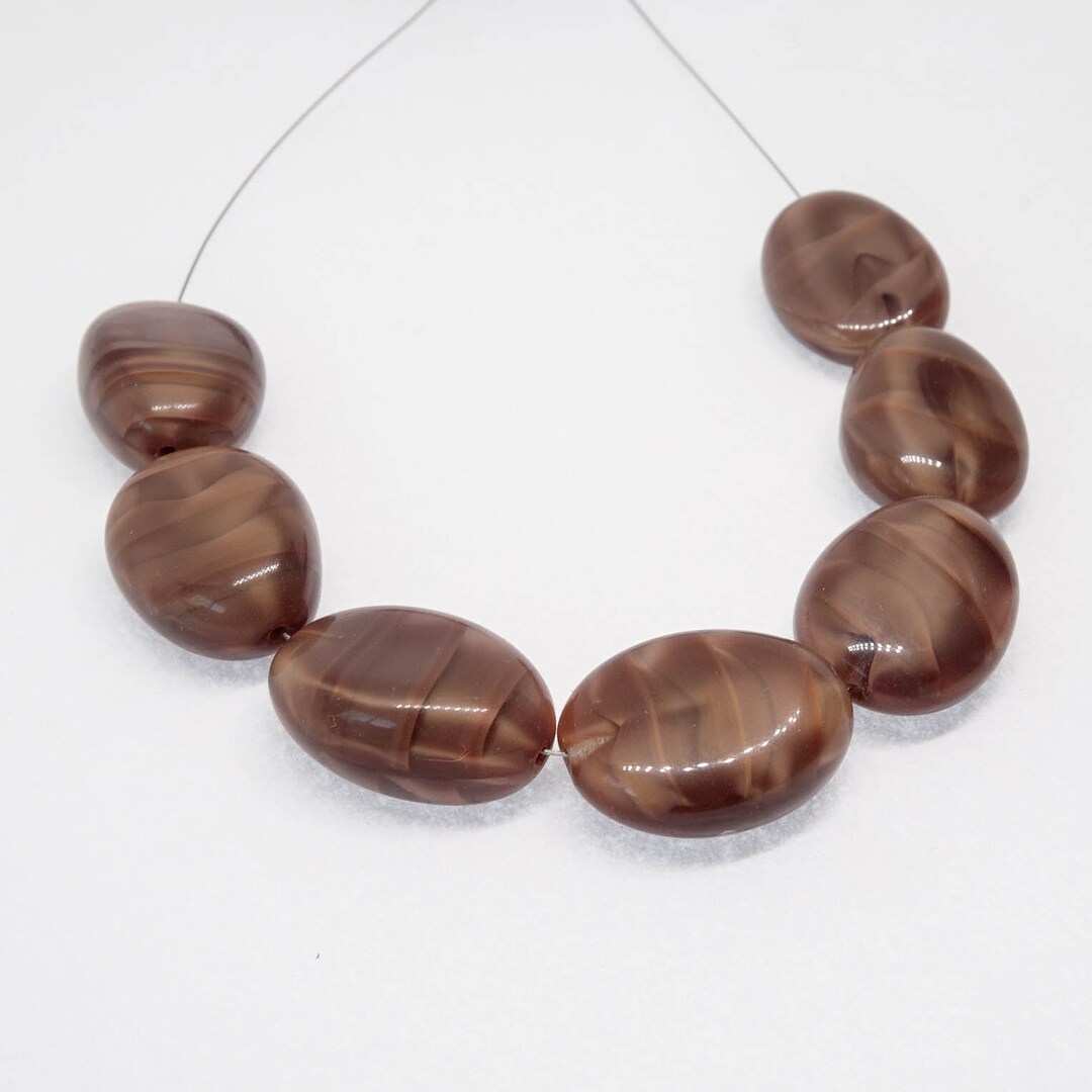 Large Czech Glass Beads: Chocolate Brown Cacao Swirl (22mm, 5pc) - Etsy
