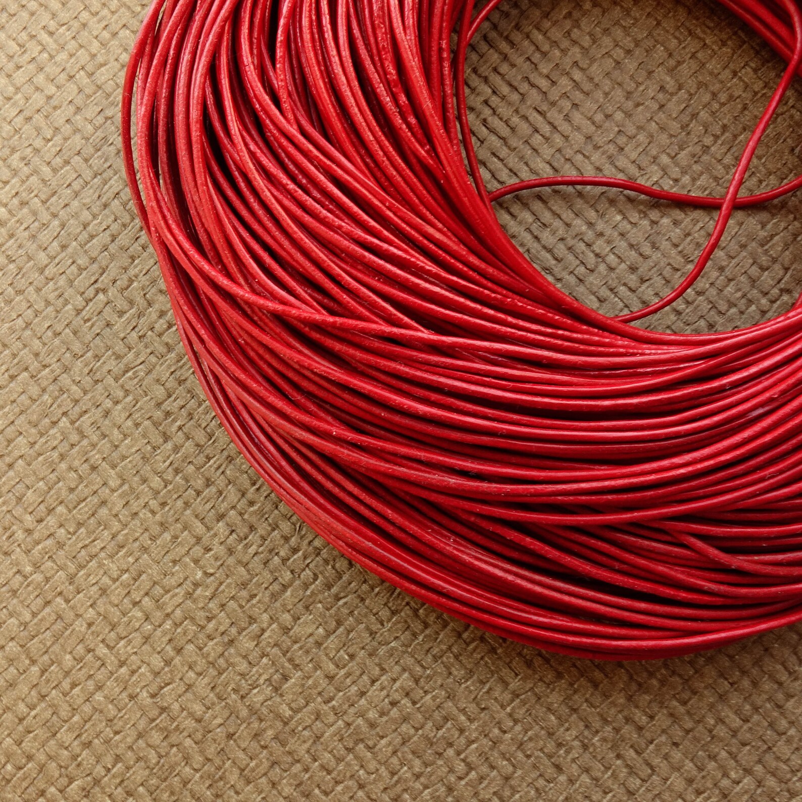 Cordón de cuero 2m 6.5 pies redondo rojo profundo chile | Etsy