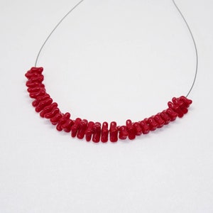 Coral Shape Beads 4mm 50 Pressed Branch Czech Glass Opaque Red Beads ...