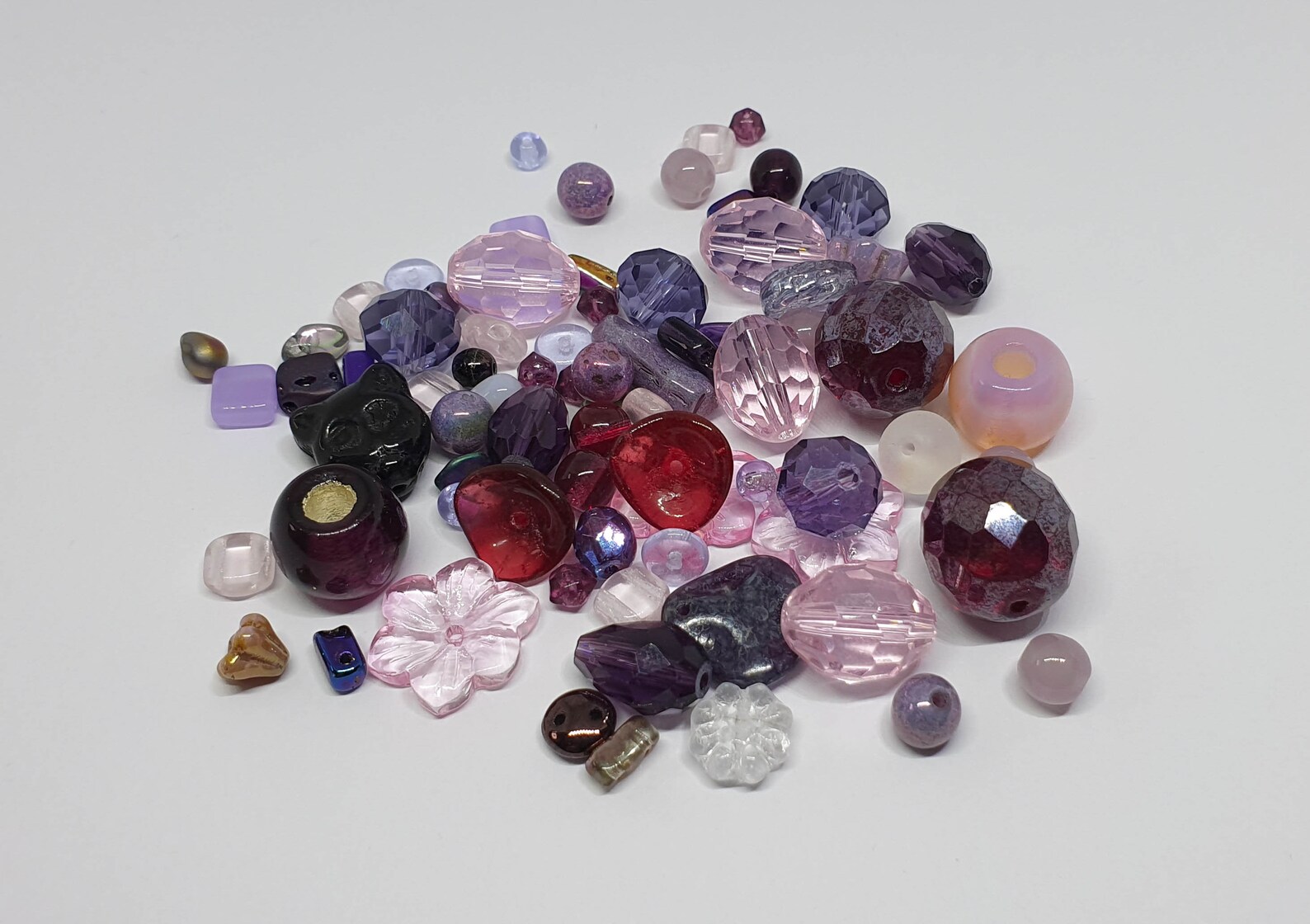 Mixed Beads Pink Bead Soup Purple Czech Bead Mix 40g Czech | Etsy