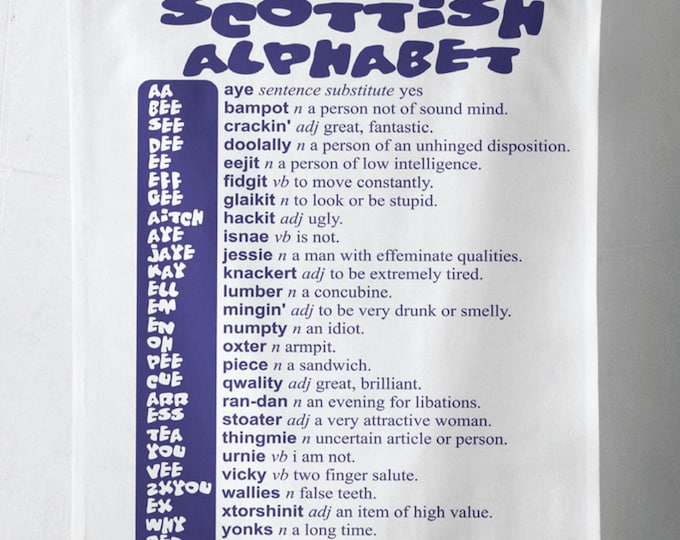 Scottish Tea Towel - Scottish Alphabet - Etsy