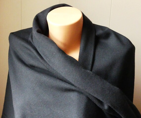 Black Woven Cotton and Wool Blend Fabric 59 Wide X 2 | Etsy