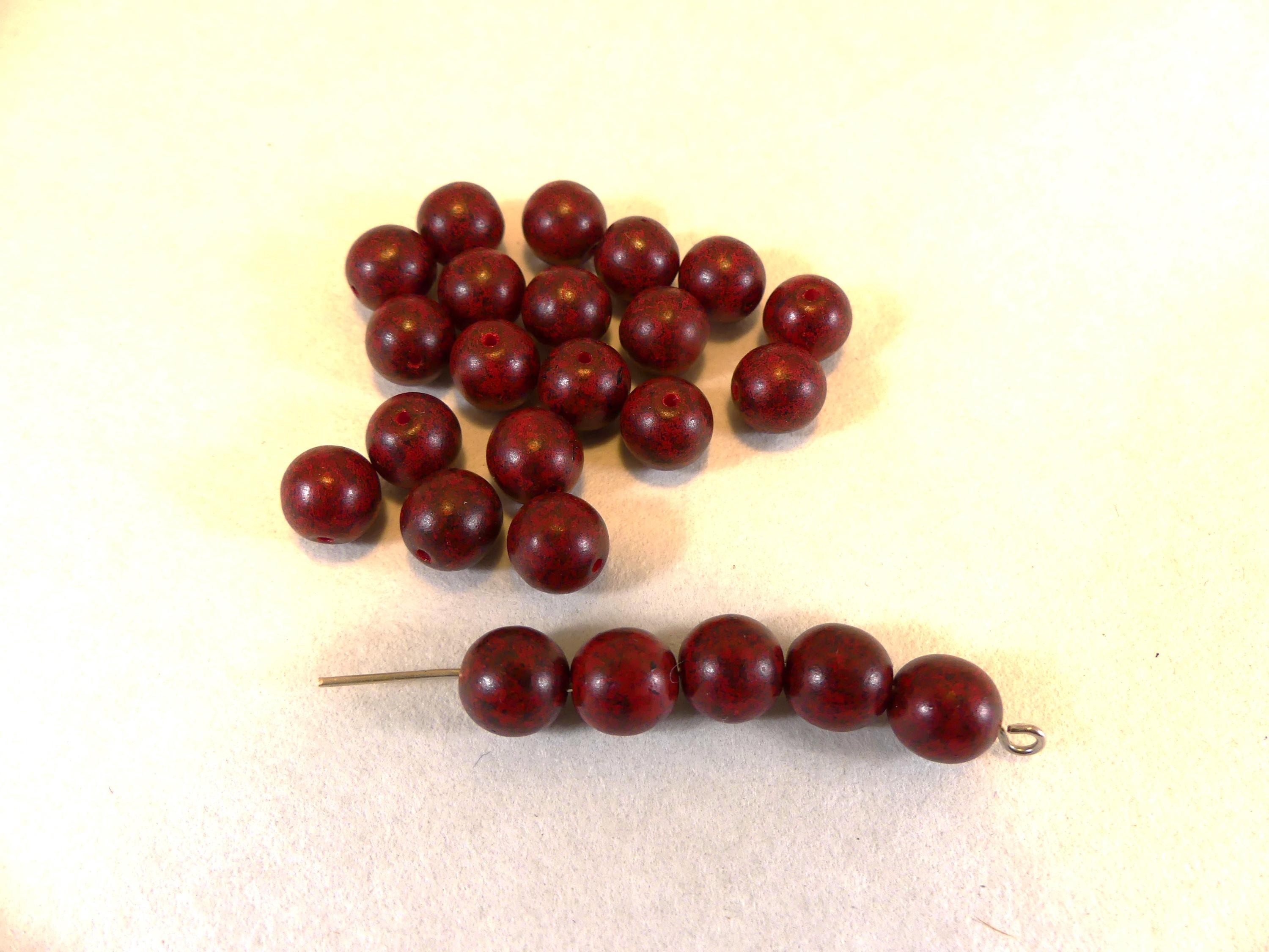 Vintage Mahogany Red Round Plastic Bead 80 Pcs. 8 Mm. - Etsy