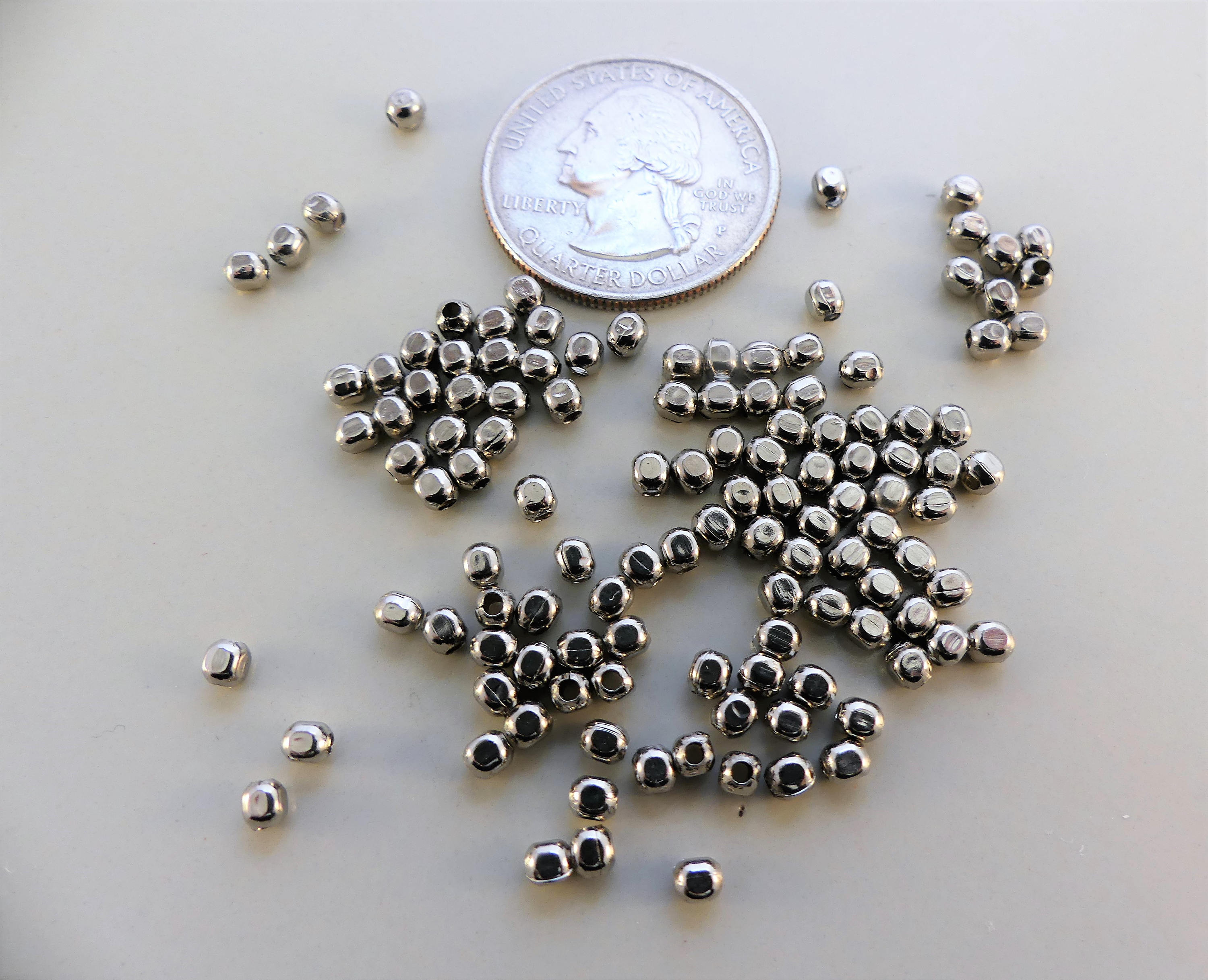 Tiny Pewter Rounded Square Spacer Beads 3 Mm. 1 Oz. or About - Etsy