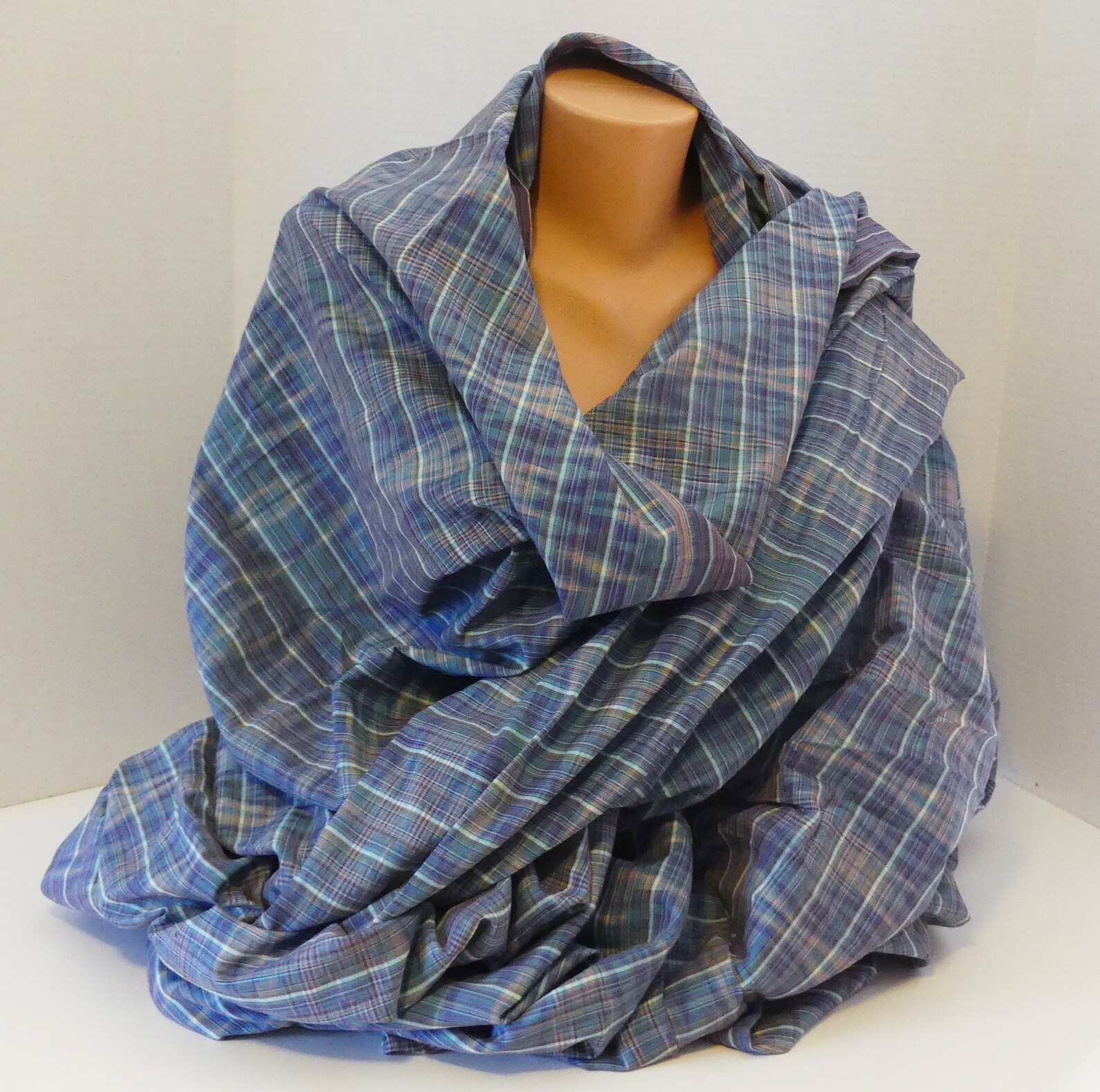 Blue Plaid Indonesian Cotton Ikat Fabric 41 Wide X 3 - Etsy