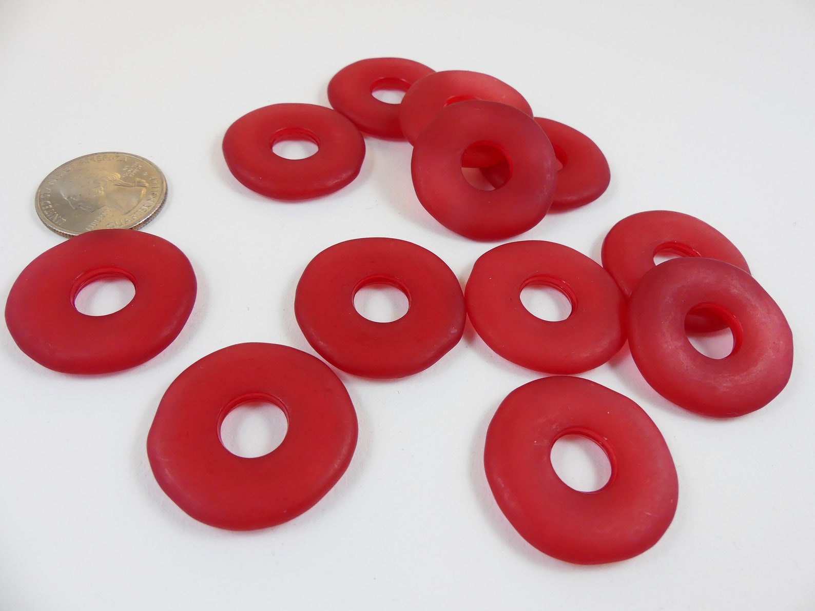 Vintage Matte Deep Red Plastic Disc Bead - 20 Pcs. 5 X 30 Mm. - Etsy