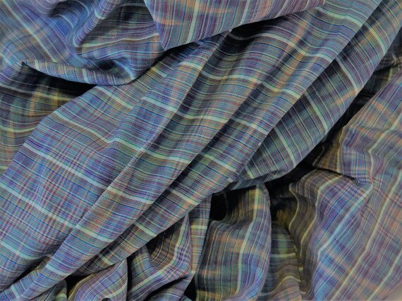 Blue Plaid Indonesian Cotton Ikat Fabric 41 Wide X 3 | Etsy