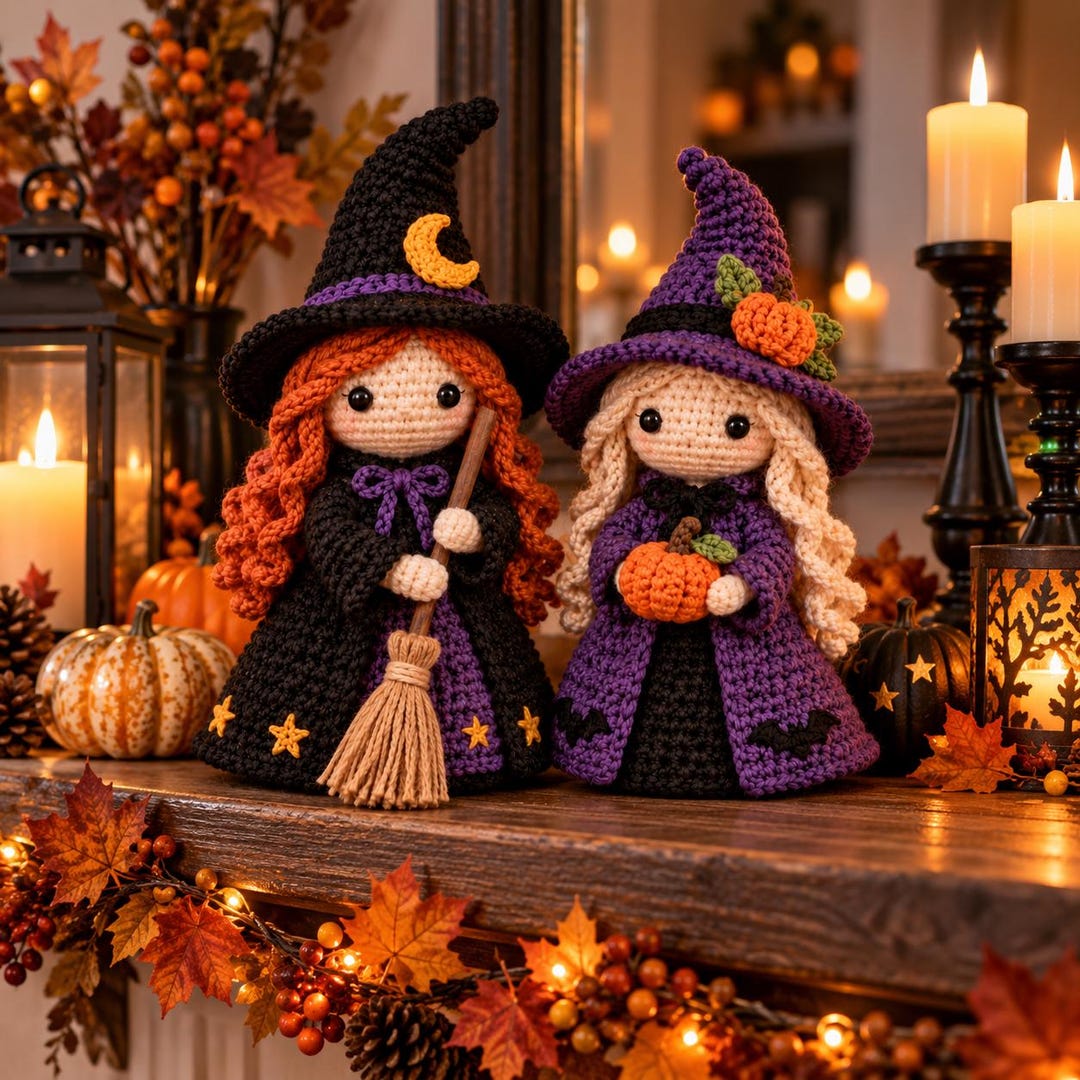 Crochet Witch Doll Pattern, Halloween Amigurumi PDF, Spooky Witch With ...