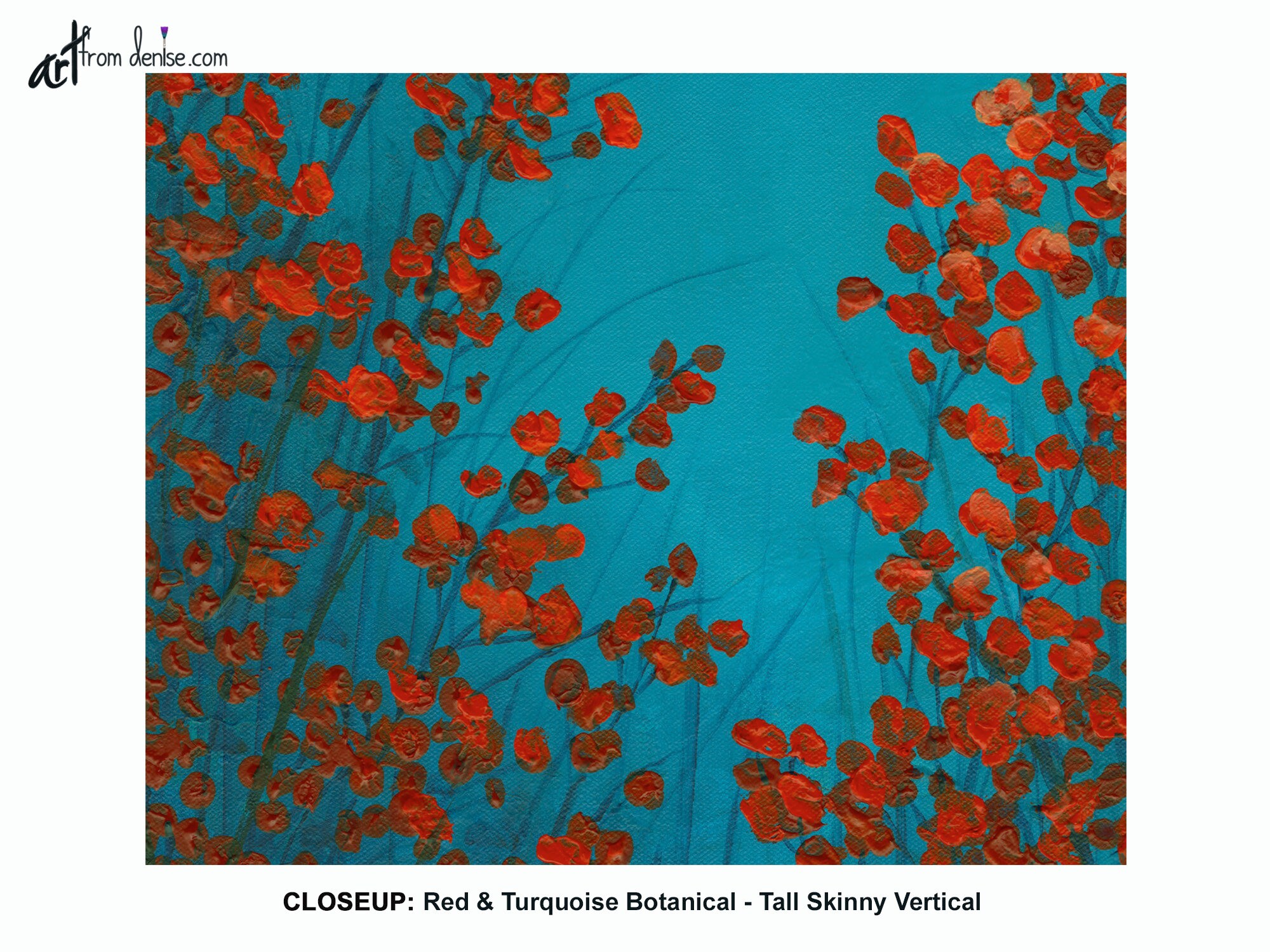 Tall Vertical Wall Art Canvas Abstract Long Narrow Red & | Etsy