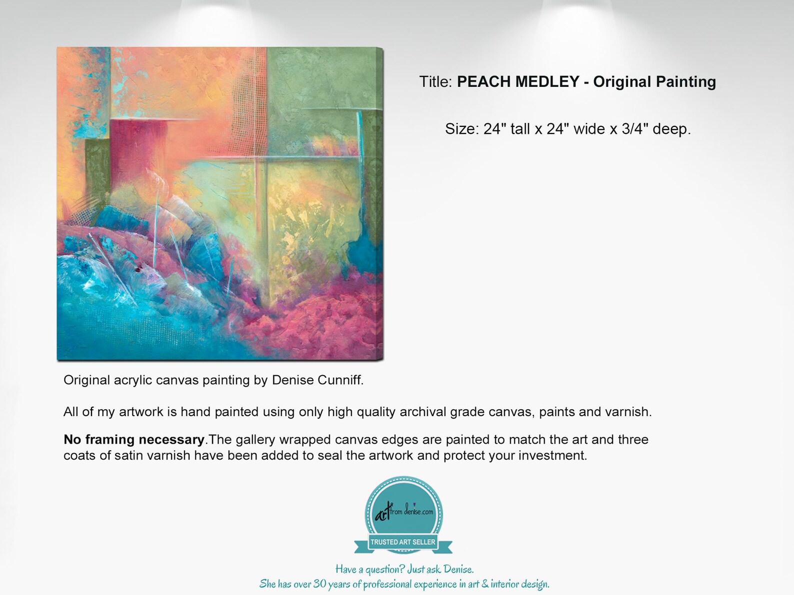 Square Abstract Painting Colorful Pictures for Bedroom Wall - Etsy