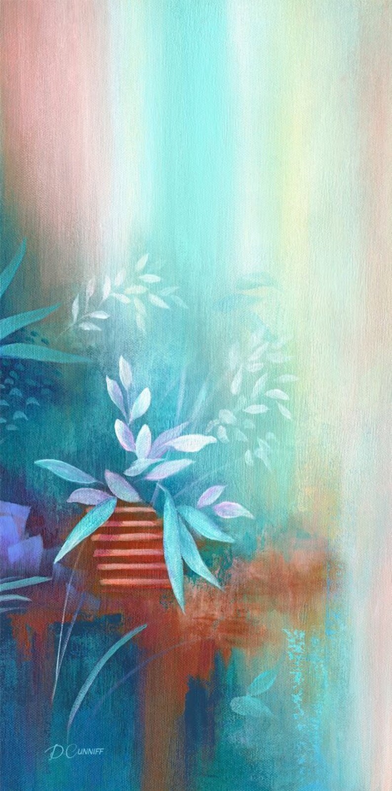 Abstract Floral Painting tall Vertical Wall Art Canvas - Etsy