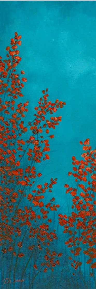 Tall Vertical Wall Art Canvas Abstract Long Narrow Red & | Etsy